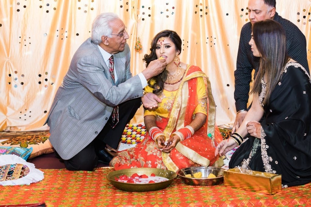 Traditional Indian Maiya and Choora ceremony