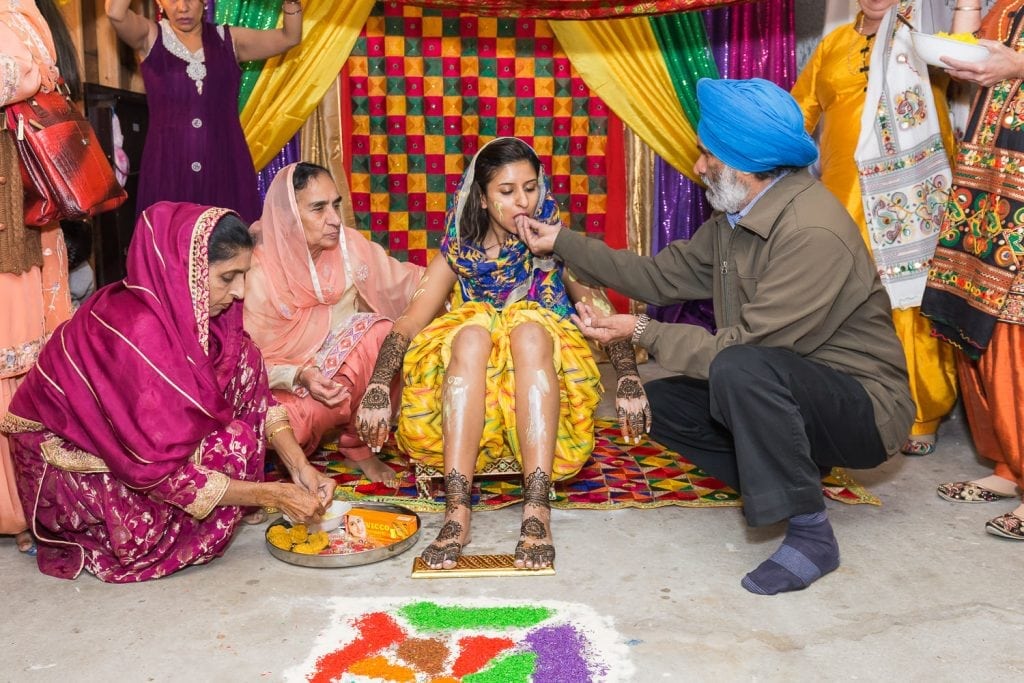Traditional Indian Maiya and Choora ceremony